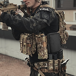 Xxerciz Admin Molle Pouch, Tactical Pouch EDC EMT Utility Bag Waterproof Multi-Purpose Large Capacity Pouch Tool Bag, 1680D Nylon Medical Organizer Bag for Outdoor Activities (Black - Small Size)