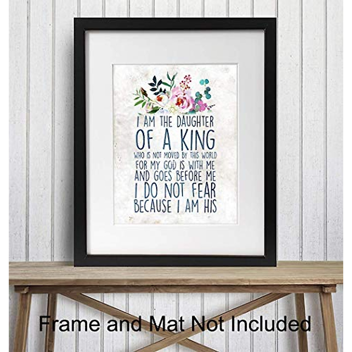 Religious Wall Decor - 8x10 Inspirational Quote - Bible Verse Wall Art - Christian Scripture Print - Wall Decor for Bedroom, Girls Room - Daughter Gifts - Gift for Women