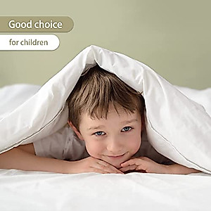 ZPECC Toddler Comforter Blanket - 39" x 53" Down Alternative Crib Duvet Set, Includes Baby Quilt, Flat Pillow, Bear Stitching