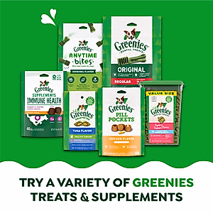 Greenies Original Teenie Natural Dental Care Dog Treats, 27 oz. Pack (96 Treats)