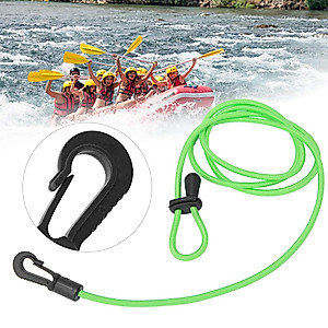 VBESTLIFE Life Kayak Paddle Leash, 50in Bungee Rope Fishing Rod Leash Cord Canoe Paddle Leash(Green)
