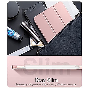TiMOVO Case for New iPad Mini 6th Generation, iPad Mini 6 Case(8.3-inch, 2021), [Support Touch ID & Apple Pencil Charging] Slim Translucent Frosted Hard Back Cover with Auto Wake/Sleep - Rose Gold
