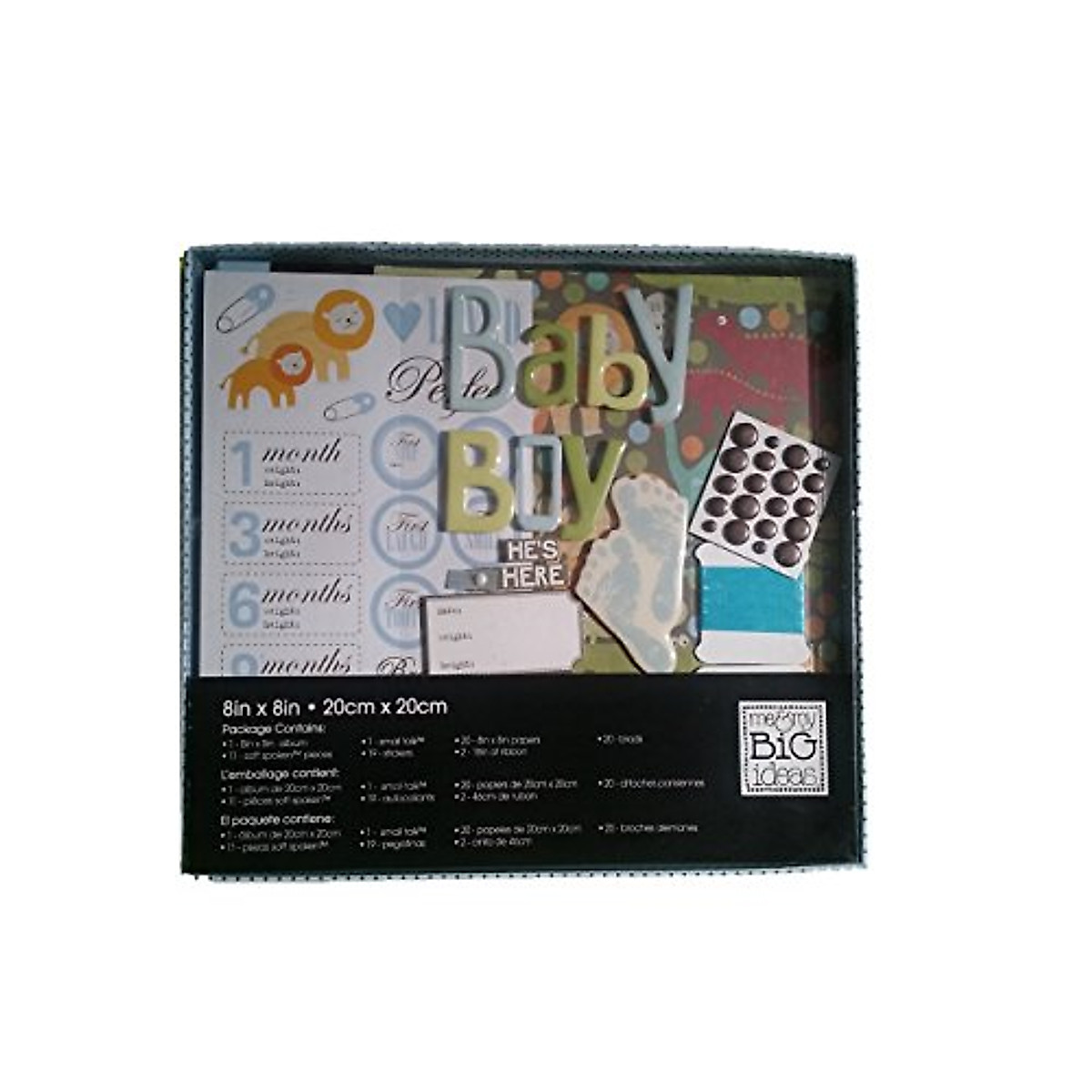 Me & My Big Ideas 8in X 8in Scrapbook Box Kit Baby Boy