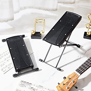 2 Pieces Guitar Foot Stool 6 Position Height Adjustable Guitar Foot Rest Adjustable Guitar Rest Step Footstool Black for Classical Guitar Player