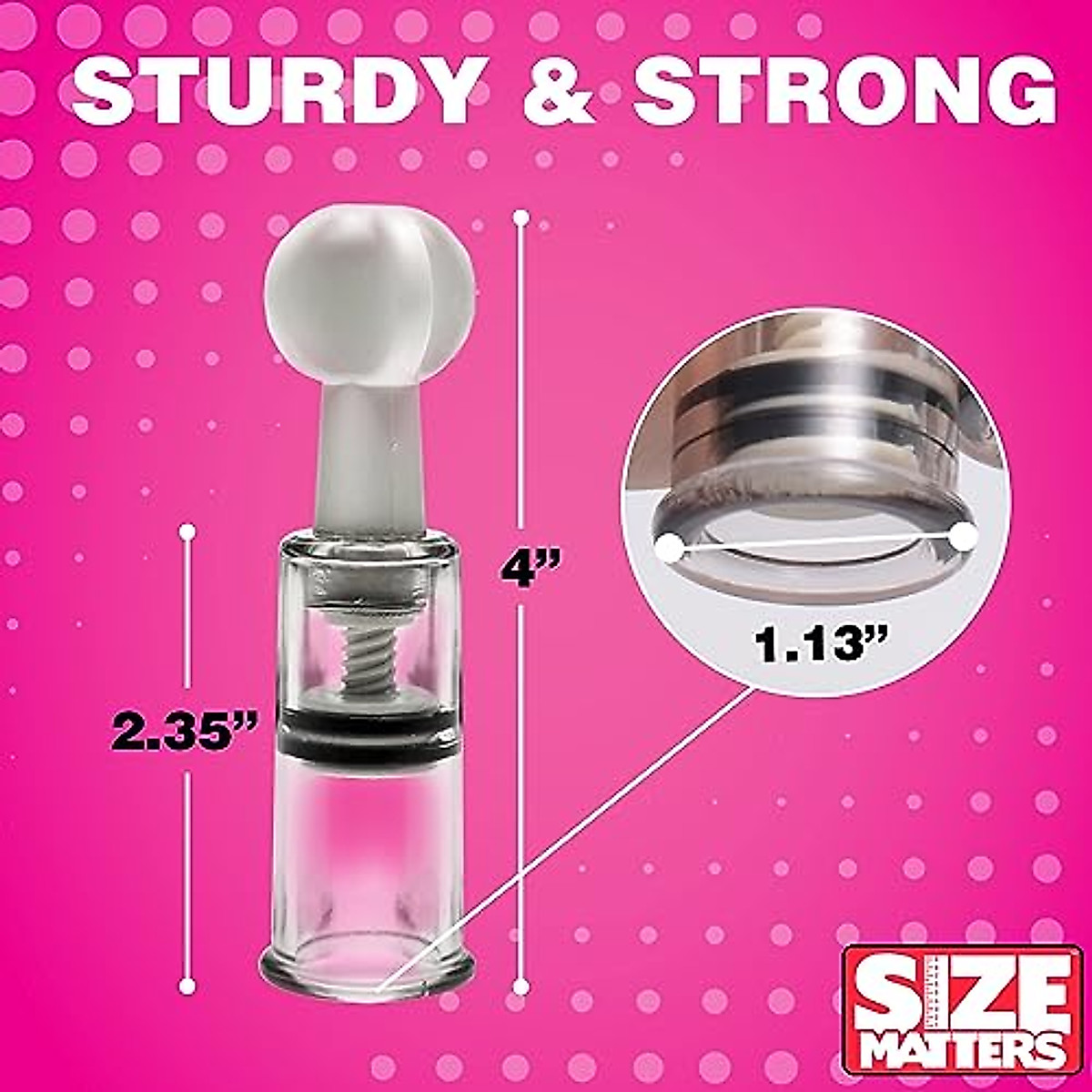 Size Matters Twist Up Nipple and Clitoris Suction Devices, Transparent, 3 Count (Pack of 1) (AC914)