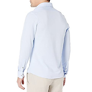 Calvin Klein Men's Dress Shirt Extreme Slim Fit Stain Shield, Light Blue, Medium
