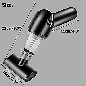 LoyaGour Car Mini Handheld Vacuum Cordless Rechargeable,Wet and Dry Small Wireless Hand Vacuum Cleaner,Portable Car Seat Interior Cleaner,120W High Power,12V(Black Wireless)