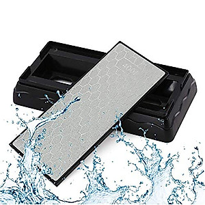 Double-sided Diamond Sharpening Stone,YCAMMIN Knife Sharpener Stone diamond sharpener Honeycomb Surface Plate with Non-slip Base for Scissors Knives Outdoor Kitchen Sharpen Tools (400/1000 Grit)