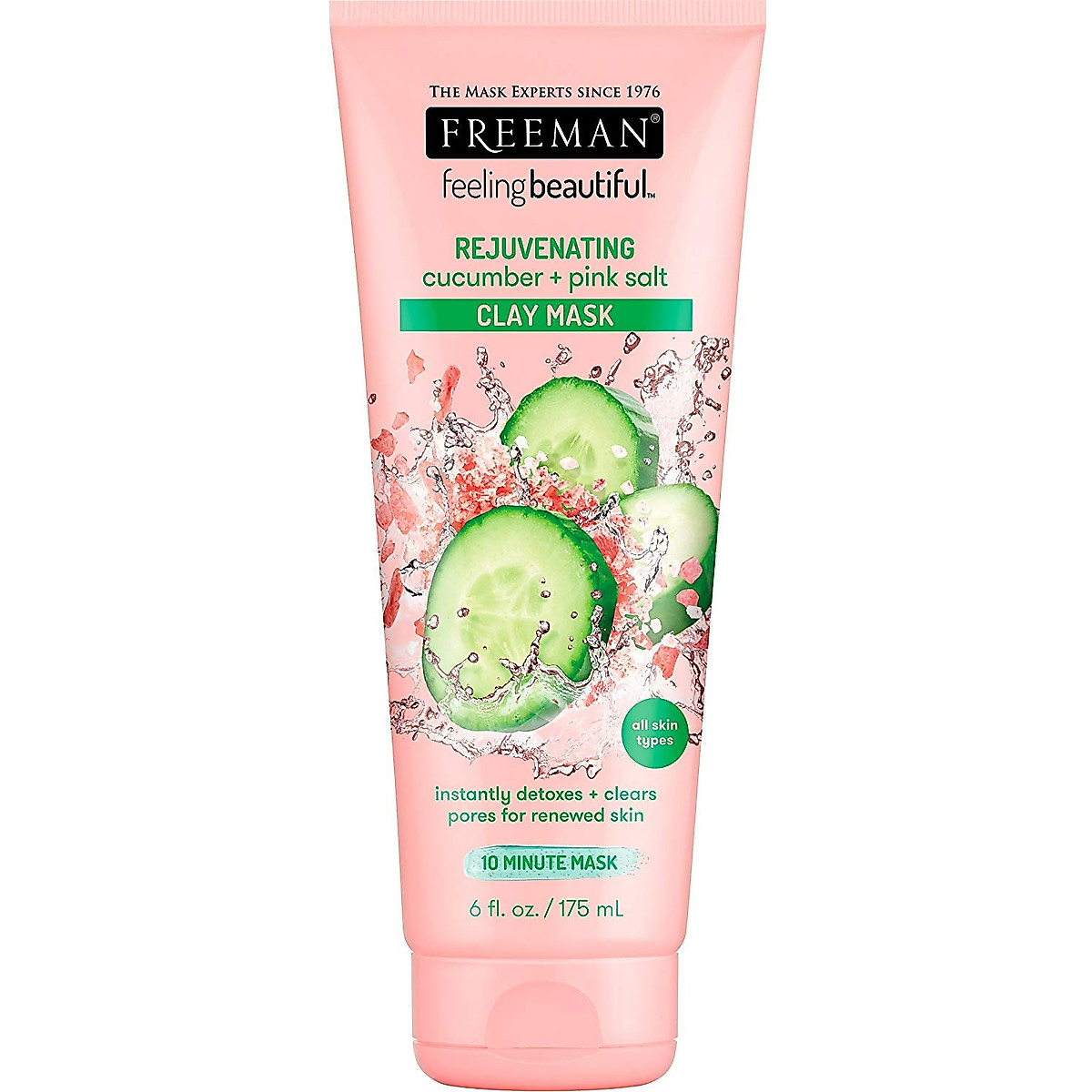 Freeman Facial Cucumber and Pink Salt Clay Mask 6 OZ (1 Pack)