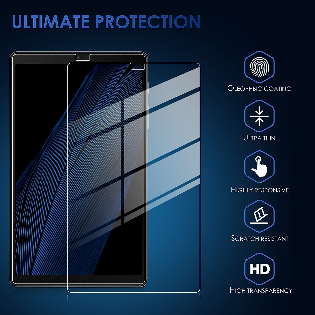 【2-PACK】DETUOSI Screen Protector for Samsung Galaxy Tab A7 Lite 8.7" 2021 (SM-T220/T227U/T225),Ultra-Clear/Case Friendly/Touch Sensitive/Bubble Free/Anti-Scratch Mica Galaxy Tab A7 Lite Tempered Glass
