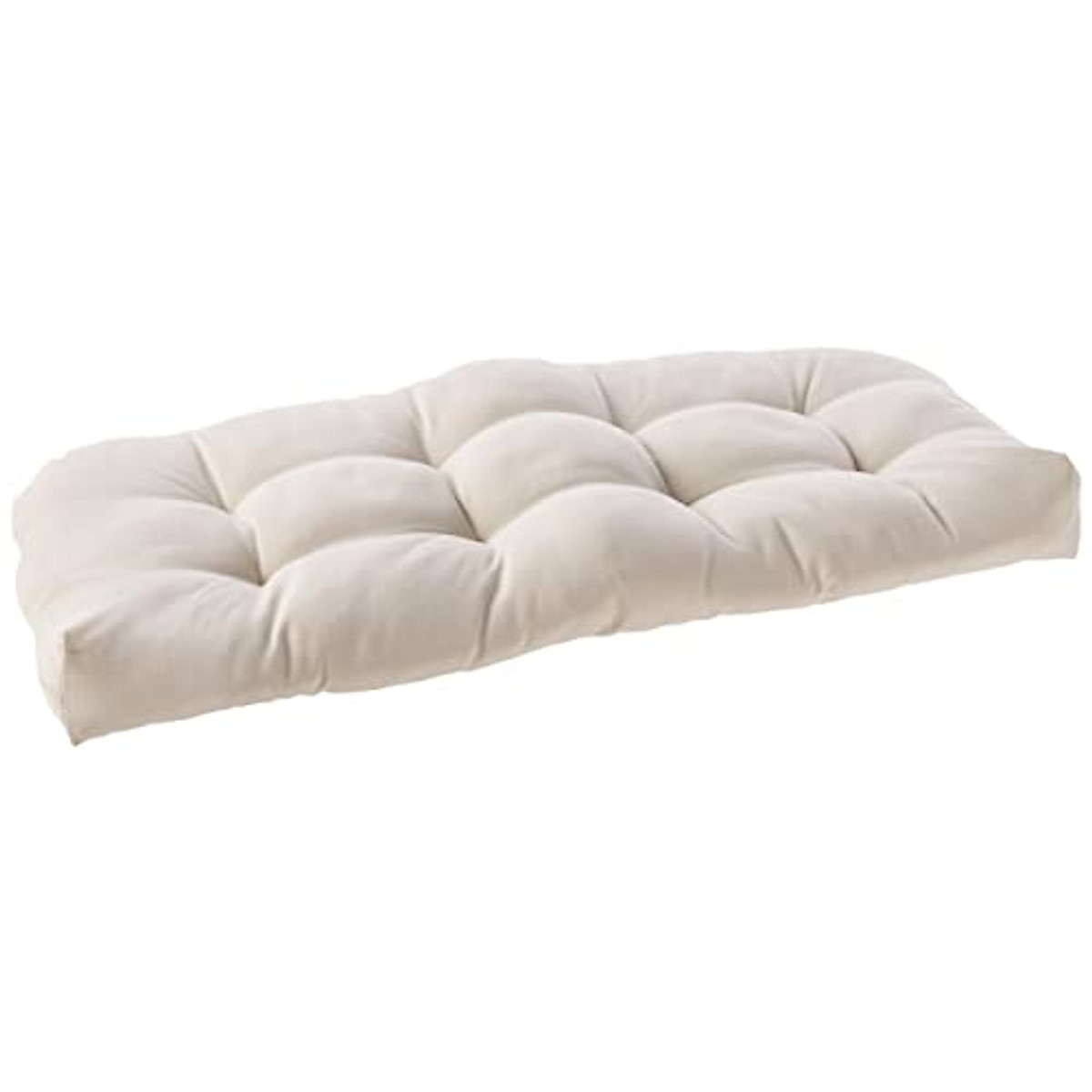 Sweet Home Collection Patio Chair Cushions Outdoor Loveseat Lounge Seat Pads Premium Comfortable Thick Fiber Fill Tufted 44" x 19", 1 Count (Pack of 1), Cream