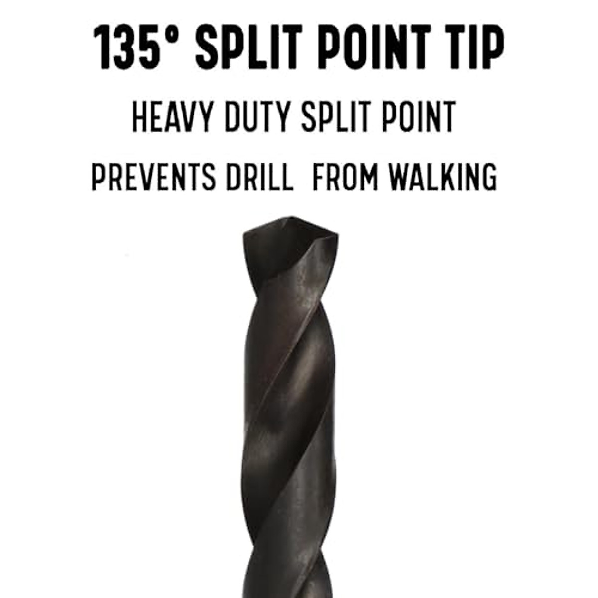 Drill America 5/16" High Speed Steel Split Point Drill Bit (Pack of 12), DWDSP Series