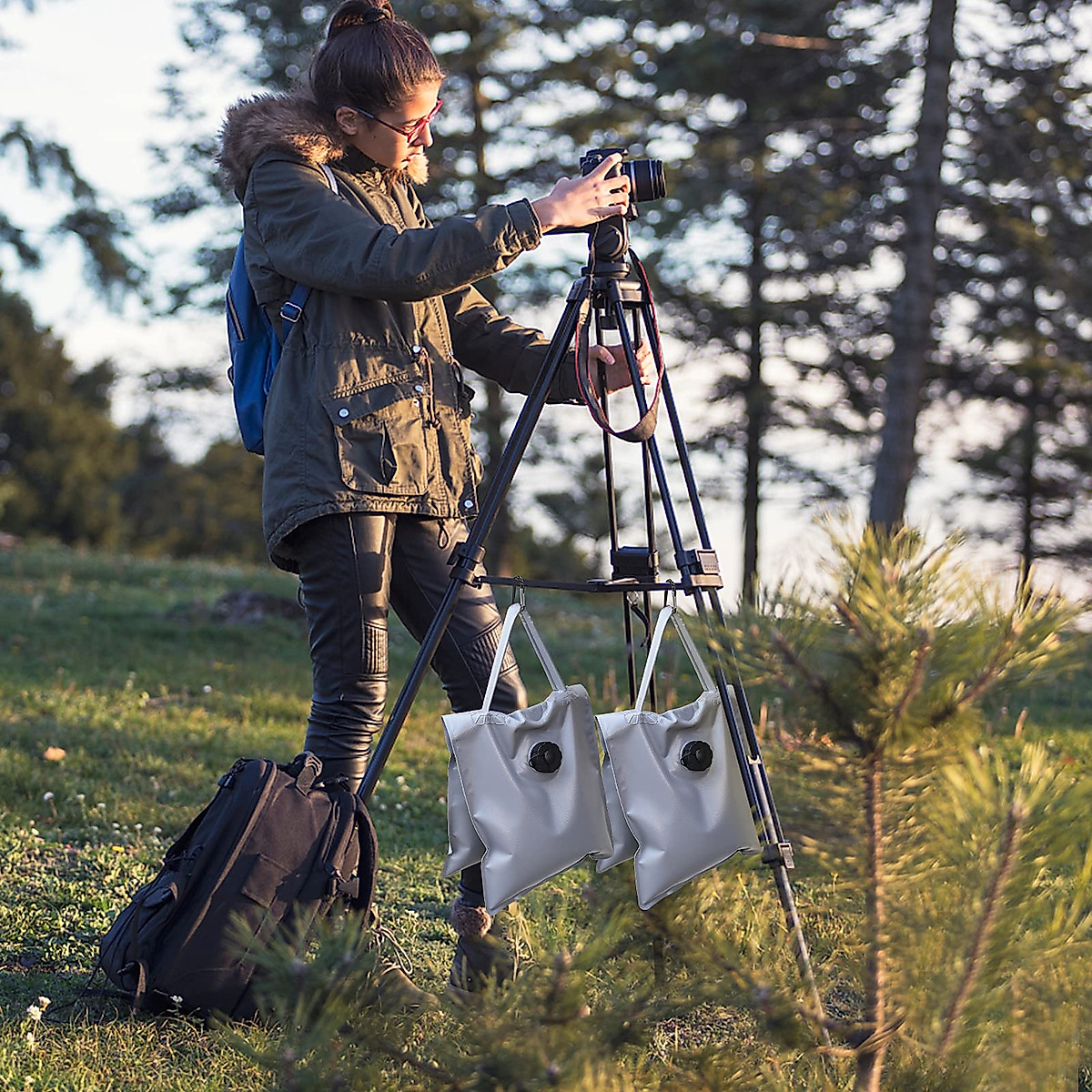Eurmax USA Saddle Design Water Weight Bag Heavy Duty Water Saddlebag Portable Water Bags Outdoor Weights Photo Video Studio Stand 4-Pack（Grey）