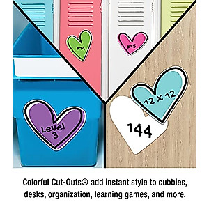 Carson Dellosa Kind Vibes 12-Piece Extra Large Heart Bulletin Board Cutouts, Heart Cutouts for Bulletin Board, Colorful and Black and White Classroom Cutouts, Valentines Heart Cutouts for Classroom