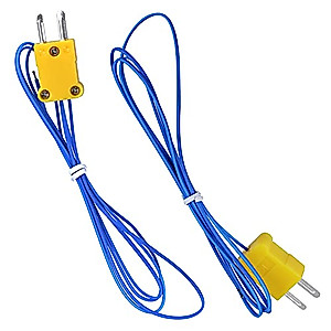 pouilzx Pack of 2) K-Type Temperature Probe Sensor Mini-Connector Thermocouple（Temperature Range: -50~250°C）1 M TP-01