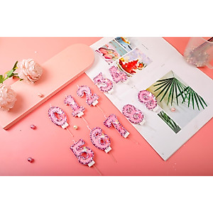 Kinsynko 5 Birthday Candle 5 Years Old Girl Pink Sequins Number 5 Candle with 3D Cute Butterfly for Princess Kids 5th Birthday Butterfly Theme Party Decorations…