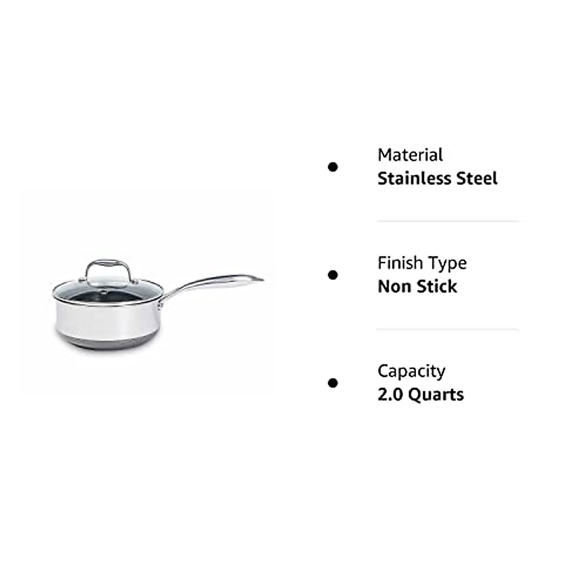 HexClad Hybrid Nonstick 2-Quart Saucepan with Tempered Glass Lid, Stay-Cool Handle, Dishwasher Safe, Induction Ready, Compatible with All Cooktops