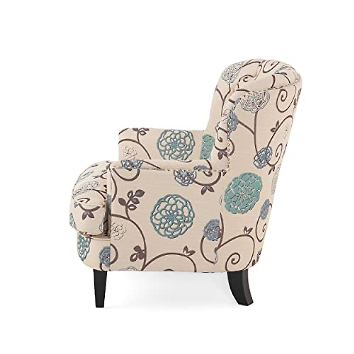Christopher Knight Home Tafton Fabric Club Chair, White / Blue Floral