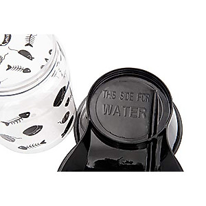 Lixit Reversable Water or Dry Food Feeders for Cats and Dogs (Small, Black)