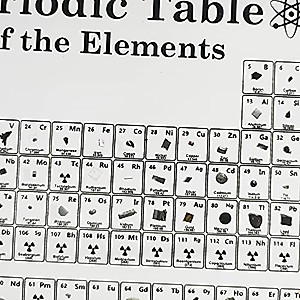Periodic Table with Real Elements Inside, Periodic Table with Real Elements, Element Sample, for Students Teachers Chemists Christmas Gifts Real Elements 4PCS