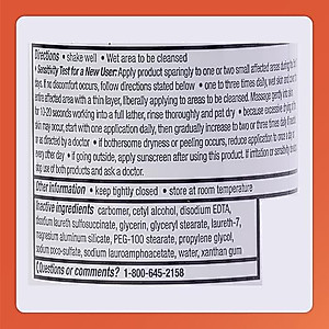 Rugby Benzoyl Peroxide Wash USP 5% - Helps to Clear Acne Pimples and Dry Oily Skin - Acne Medication - 8 Fl. Oz.