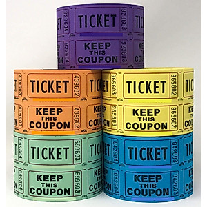 2000 Raffle Tickets Assorted Colors