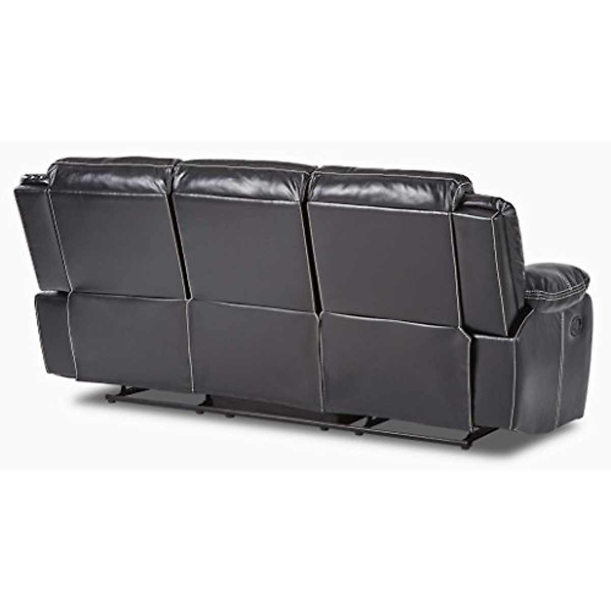 Homelegance 88" Manual Double Reclining Sofa, Black