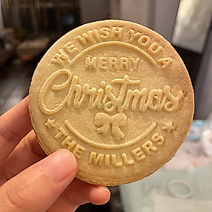2024 Personalized Christmas Cookie Stamp Christmas Cookie Mold With Your Name 3d Raised Design Merry Christmas Personalized Cookie (Design-A)