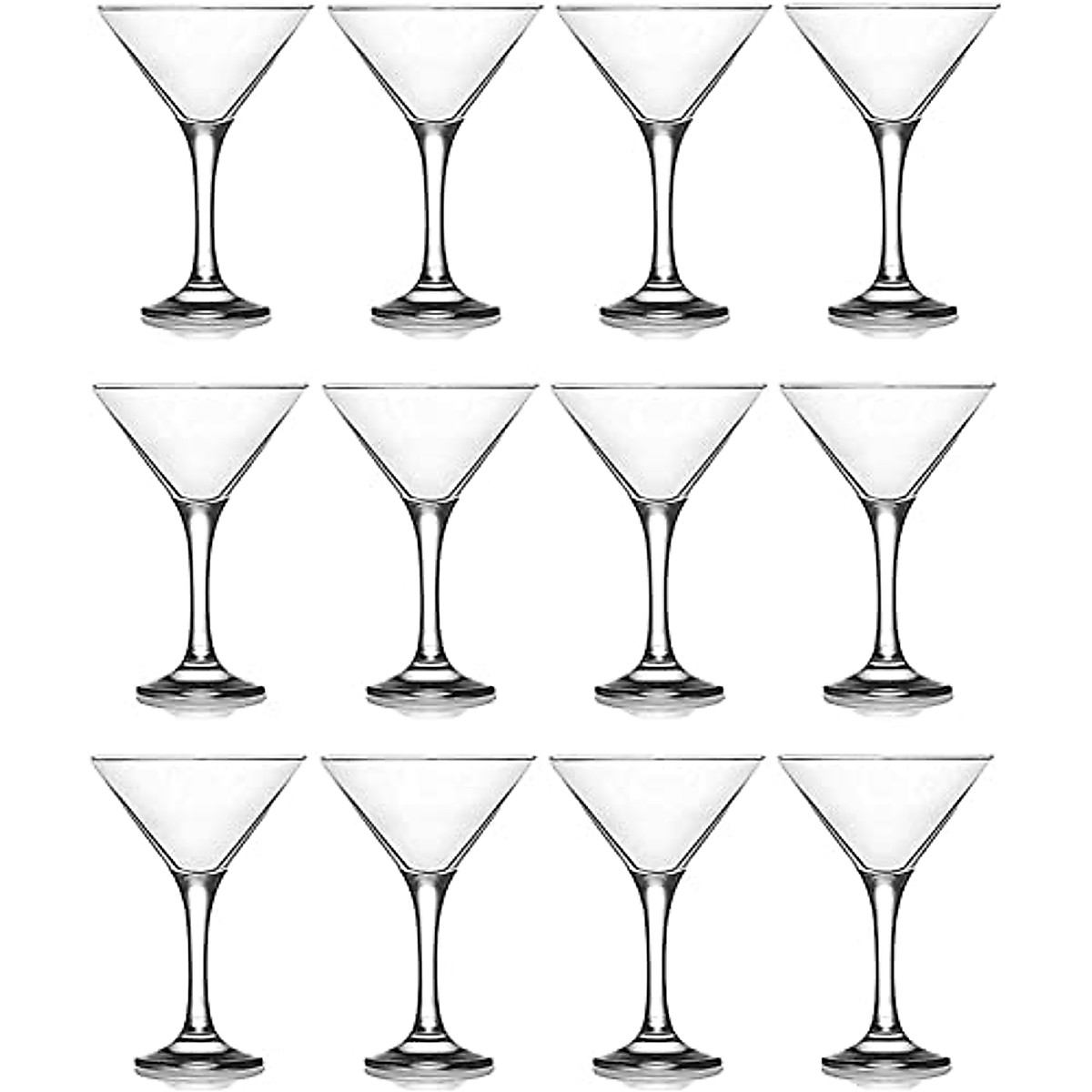 epure Milano Collection 12 Piece Stemmed Martini Glass Set - For Drinking Martinis, Manhattans, Vodka, Gin, and Cocktails (Martini Glass (6 oz))