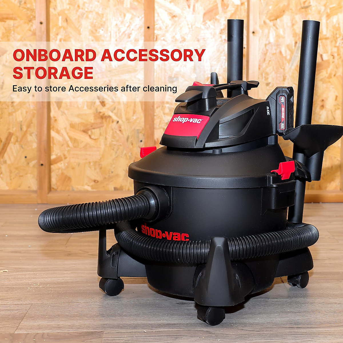 Shop-Vac 6 Gallon Wet Dry Vacuum Cleaner, 8.0 Peak Kpa Shop Vacuum with Blower Function, Cordless Vacuum Cleaner for Pet Hair, Jobsite, Garage, Home & Workshop