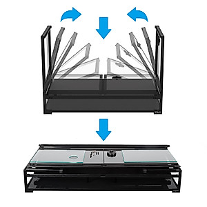REPTI ZOO 67 Gallon Large Glass Reptile Terrarium 48" x 18" x 18", Easy Folding & Detaching Reptile Breeding Tank with Black PVC Back Panel Full Open Door Screen Ventilation