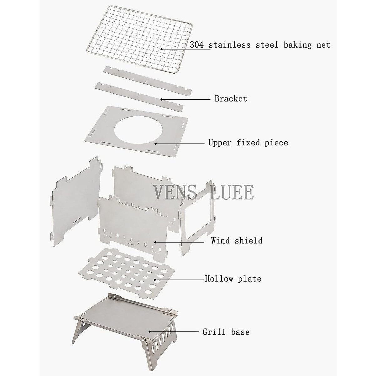 Multifunctional Charcoal Barbecue Grill Camping Grill Stove, Kettle Grill Stove Tabletop Smoker Grill Folding Charcoal Grill For Picnic, Camping, Hiking, Traveling, Outdoor Indoor(Style 3)