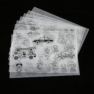 8pcs Shrink Sheet, Heat Shrinky Sheets Creative Pack Shrinky Art Paper with Pattern Shrinkable DIY Hand Made Craft Tool for Boys and Girls(Boy's Style)