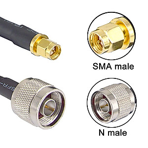 onelinkmore Lora Antenna Cable N Male to SMA Male Coax Cable 32ft 50ohm 5D-FB OD7.5 Low-Loss Extension Cable SMA to N Ultra Low Loss Cable for CDMA GSM DCS 3G 4G Mobile Signal Booster Repeater