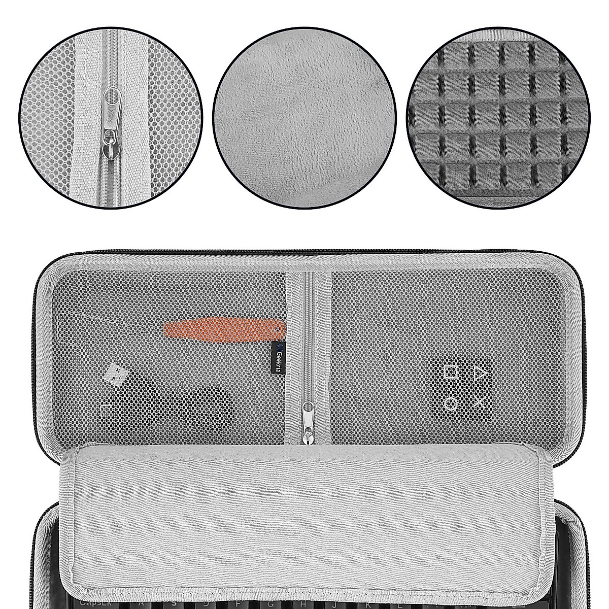 Geekria 60% Compact Keyboard Case, Hard Shell Travel Carrying Bag for 61 Keys Computer Mechanical Keyboard, Compatible with Logitech G PRO X 60, Razer Huntsman Mini 60%, RK Royal KLUDGE RK61