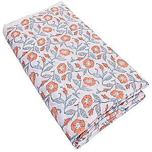 Trade Star 3 Yard Hand Block Printed Fabric, 100% Cotton Running Natural Dye Sanganeri Indian Floral Print Fabric by The Yard Width 44 Inches (Pattern 18)