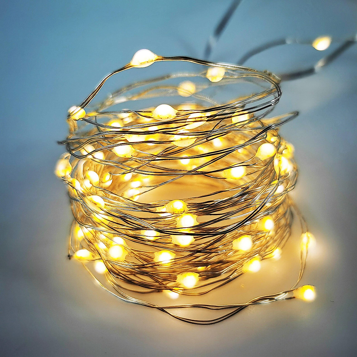 Yirunfa 2 Pack Solar String Lights, Warm White 33FT 100 LEDs Copper Wire Fairy Lights for Christmas, Bedroom, Garden, Party, Outdoor and Indoor Decoration