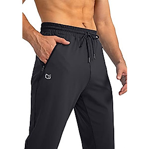 G Gradual Men's Sweatpants with Zipper Pockets Tapered Joggers for Men Athletic Pants for Workout, Jogging, Running (Black, Medium)