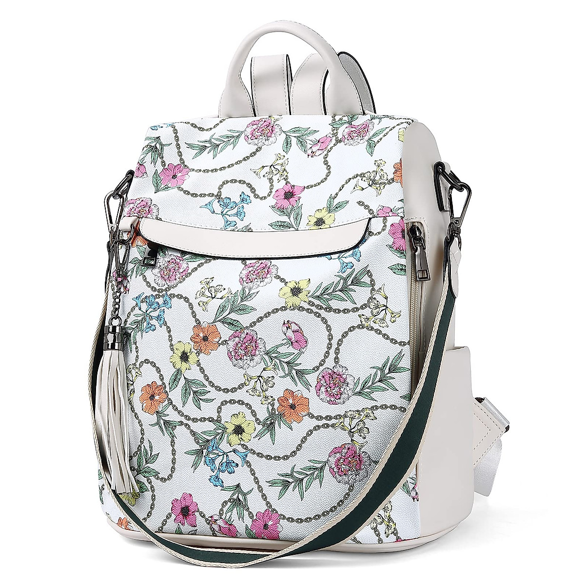 Telena Backpack Purse for Women, PU Leather Anti Theft Travel Purse Shoulder Bags with Tassel