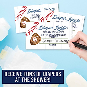 25 Baby Shower Diaper Raffle Tickets For Baby Shower Boy - Baseball Baby Shower Games For Boys, Diaper Raffle Cards, Baby Raffle Tickets, Baby Shower Invitation Inserts, Baby Shower Ideas