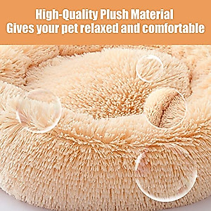HMBGSFD 2 Pack Guinea Pig Bed, Calming Rats Bed, Round Donut Washable Small Animals Bed, Anti Anxiety Pet Fuzzy Bed for Guinea Pig, Hamster, Ferret, Squirrel, Chinchilla, Turtle and Bearded Dragon