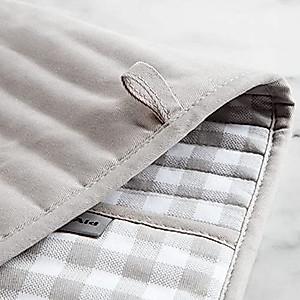 KitchenAid Gingham Casserole Mitt Single Pack, Matte Grey, 35"x7.5"