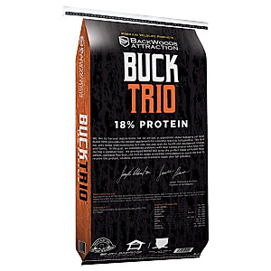 BACKWOODS ATTRACTION BUCKTRIO Deer Feed 50lb. Bag - 18% Protein - Supplemental Feed