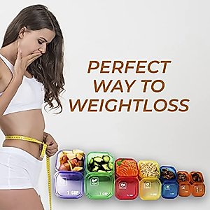 Portion Control Container and Food Plan (Labeled 14 Pcs) - 21 Day Portion Control Container Kit for Weight Loss - 21 Day Tally Chart with e-Book