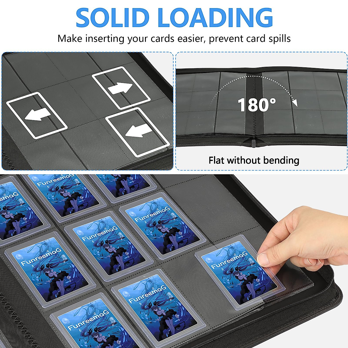 900 cards Football Card Binder Sleeves for Trading Cards,Football 3 Ring Card Binder Hold Up to 900 Cards,Trading Card Collector Album Fit for TCG Yugioh card and Sports Cards.(football card binder)