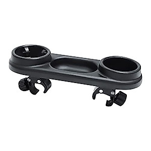 Stroller Snack Tray, 3 in 1 Stroller Cup Holder Clip On Removable Universal Stroller Snack Catcher and Drinks Holder Non Slip (Black)