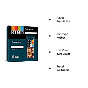 KIND KIND Bars, Fruit & Nut, Fruit & Nut, 12 Count (Pack of 12)