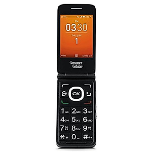 Consumer Cellular - Alcatel Go Flip 4044L 4G Lte 4G 2MP - Flip Phone - Black