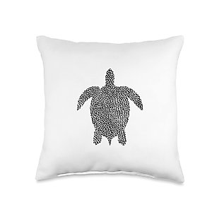 Turtle reptile carapace old Sauropsida Testudines Turtle with Pattern in Water Throw Pillow, 16x16, Multicolor