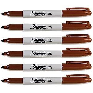 Sharpie Fine Point Brown Original Permanent Marker (6-Each)